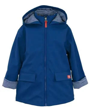 WIDGEON Hooded Zip-front Raincoat - Nautical Blue