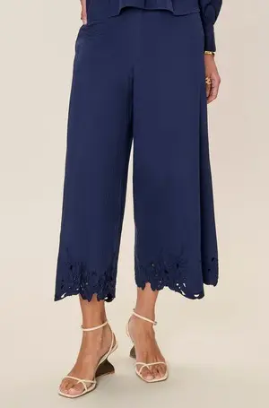 Rebecca Taylor Rachelle Cropped Culottes - Maritime Blue