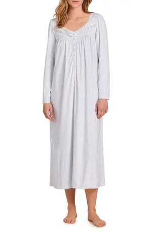 Eileen West Long Sleeve Ballet Nightgown - Blue/white