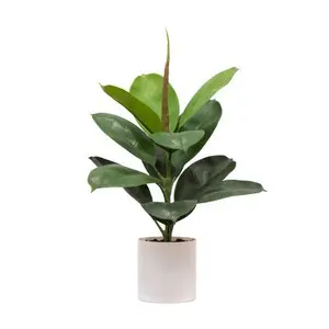 NEARLY NATURAL 20-in Artificial Fiddle Leaf Fig Plant - Green