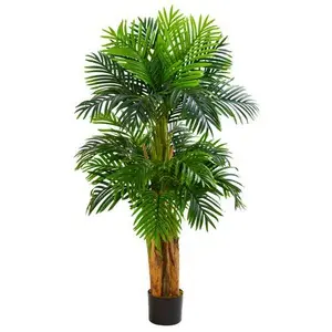 NEARLY NATURAL 5-ft Triple Areca Palm Artificial Tree - Green