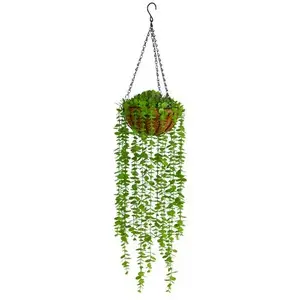 NEARLY NATURAL 3-ft Eucalyptus Artificial Plant In Hanging Basket - Green