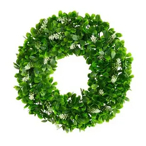 NEARLY NATURAL 13-in Jasmine Artificial Wreath - Green