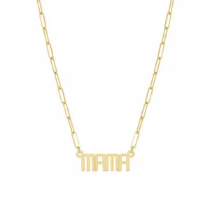 LENI JAMES The Signature Mini Mama Nameplate Necklace - Gold