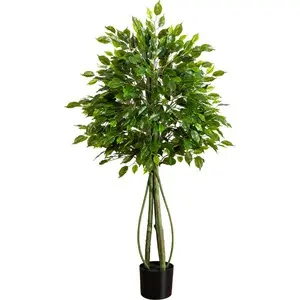 NEARLY NATURAL 4.5-ft Uv Resistant Artificial Ficus Tree - Green