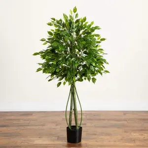 NEARLY NATURAL 4.5-ft Uv Resistant Artificial Ficus Tree