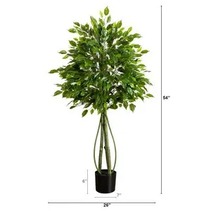 NEARLY NATURAL 4.5-ft Uv Resistant Artificial Ficus Tree