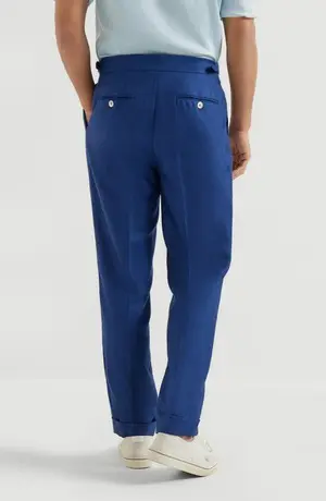 Brunello Cucinelli Cashmere And Silk Trousers - Avio Blue