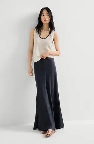 Brunello Cucinelli Bias-cut Maxi Skirt - Blue