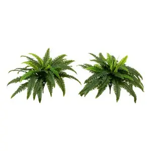 NEARLY NATURAL 40-in Uv Resistant Artificial Boston Fern Set Of 2 - Green