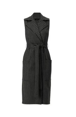 IVONNE Double-breasted Striped Midi Dress
