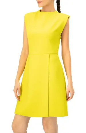 IVONNE Solid A-line Sleeveless Short Dress