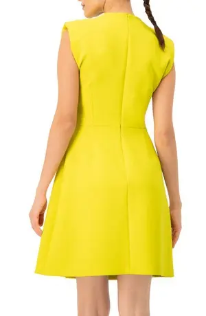 IVONNE Solid A-line Sleeveless Short Dress