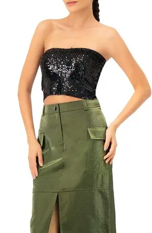 IVONNE Sequin Tube Top