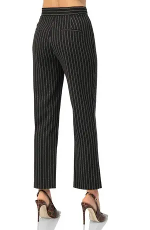 IVONNE Straight-leg Striped Trousers