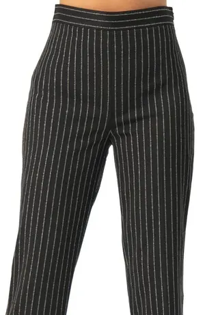 IVONNE Straight-leg Striped Trousers