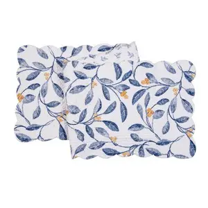 C&F HOME Laurelwood Vine And Berries Quilted Table Runner 14" X 51 - Blue