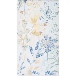C&F HOME Freesia Floral Spring Watercolor 100% Cotton Printed Dishtowel - Blue
