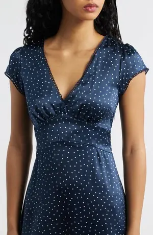 REFORMATION Amelia Dot Print Silk Dress