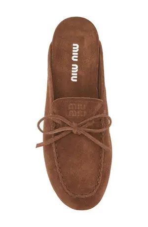 Miu Miu Boat Shoe Mule - Brown
