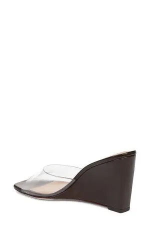 Veronica Beard Asha Wedge Sandal - Clear/mocha