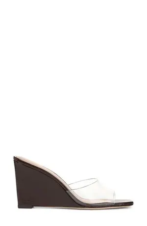 Veronica Beard Asha Wedge Sandal - Clear/mocha