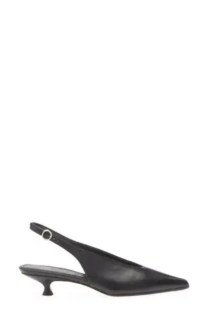 AeydĒ Camila Slingback Kitten Heel Pumps - Black