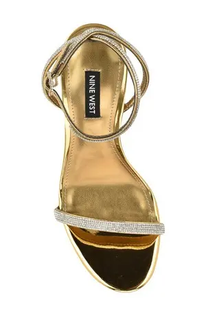 Nine West Stodia Embellished Ankle Strap Sandals - Bronze