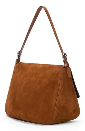 Staud Medium Harlow Suede Shoulder Bag - Tabac