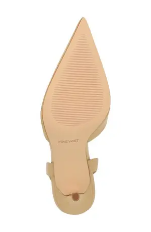 Nine West Grana Ankle Strap Pointed Toe Pump - Light Natural
