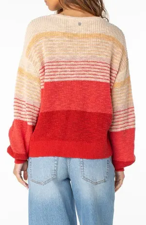 Roxy Striped Relaxed-fit Cotton Sweater