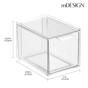 MDESIGN Plastic Stackable Kitchen Pantry Organizer With Drawer8 Pack