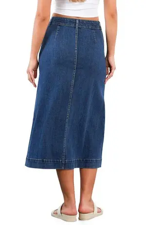 WASH LAB DENIM For Keeps Denim Maxi Skirt - Imperial Blue