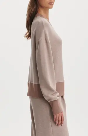 Varley Philippe Crop Sweatshirt - Taupe Marl/ginger Snap