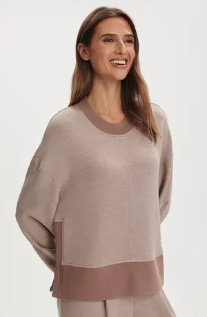 Varley Philippe Crop Sweatshirt - Taupe Marl/ginger Snap