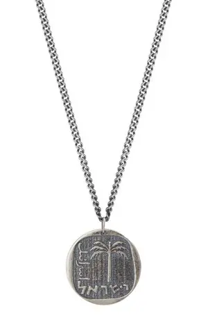 ED JACOBS NYC Israeli Palm Tree Pendant Necklace - Silver