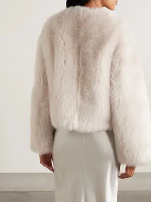 NILI LOTAN Elan Cropped Shearling Jacket