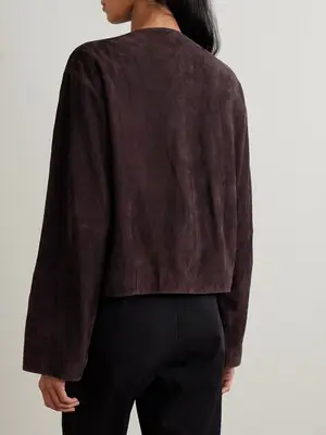 ST. AGNI Utility Cocoon Suede Jacket - Brown