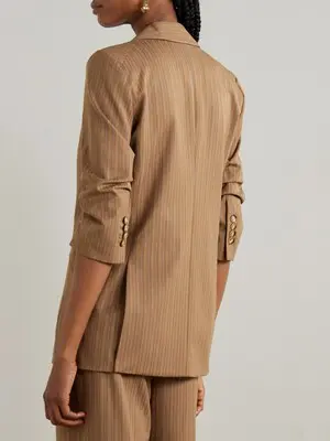 Veronica Beard Rupert Dickey Pinstriped Woven Blazer - Neutrals