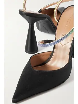 D'ACCORI Saturn Crystal-embellished Satin Slingback Pumps