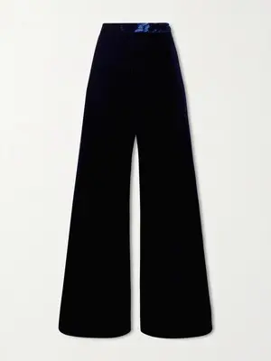 Etro Velvet Wide-leg Trousers - Blue