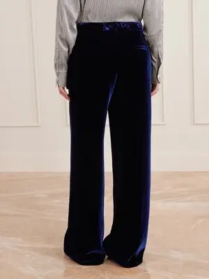 Etro Velvet Wide-leg Trousers - Blue