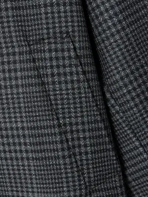 RÓHE Checked Wool Coat With Suede Trim - Gray