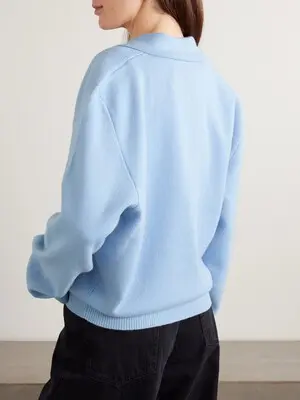 RÓHE Wool And Cashmere-blend Polo Shirt - Blue