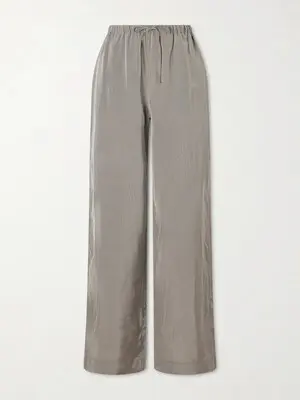 RÓHE Striped Satin Wide-leg Pants - Gray