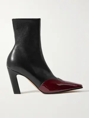 Khaite Nevada Two-tone Leather Ankle Boots - Black
