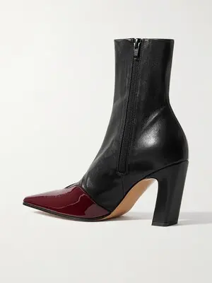 Khaite Nevada Two-tone Leather Ankle Boots - Black