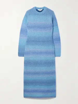 Vince Space-dyed Open-knit Midi Dress