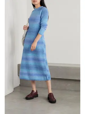 Vince Space-dyed Open-knit Midi Dress