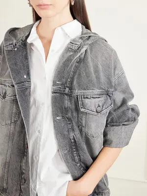 Acne Studios Hooded Denim Jacket - Black